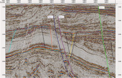 4 Vertical Seismic Section Of Inline 1126 Showing Identified Faults