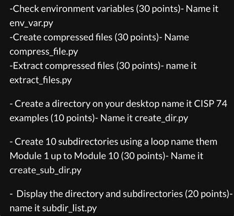 Solved Write Separate Python Scripts To Do The Following