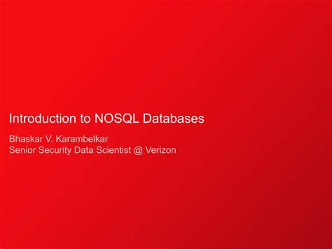 Introduction To Nosql Databases Speaker Deck