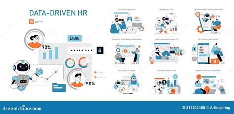 Data Driven Hr Set Vector Stock Vector Illustration Of Scheduling 313302408