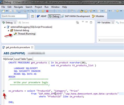 Sqlscript Debugging From External Session Sap Community