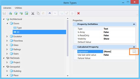 Expression Builder Dialog For Item Types