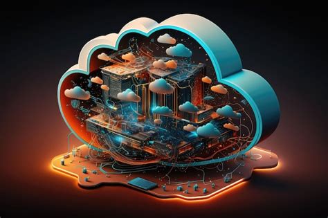 Premium Photo 3d Cloud Big Data Cloud Model Ai Generation