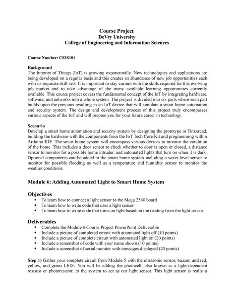 ceis101 module 6 project guide final 2 course project devry university college of