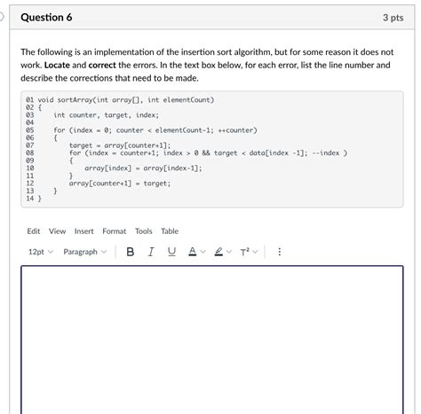 Solved Question Pts The Following Is An Implementation Chegg Com