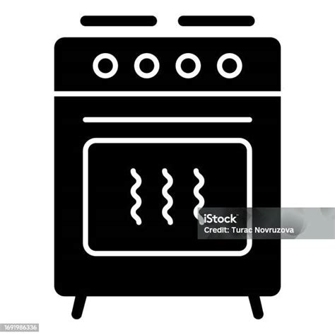 가스 렌지 솔리드 아이콘입니다 오븐 기호 흰색 배경에 글리프 스타일 픽토그램 주방 밥솥 가구 간판 모바일 컨셉 웹 디자인 벡터 그래픽 가사 집안일에 대한 스톡 벡터 아트 및