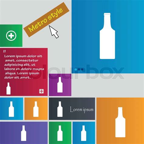 Bottle Icon Sign Buttons Modern Interface Website Buttons Colourbox