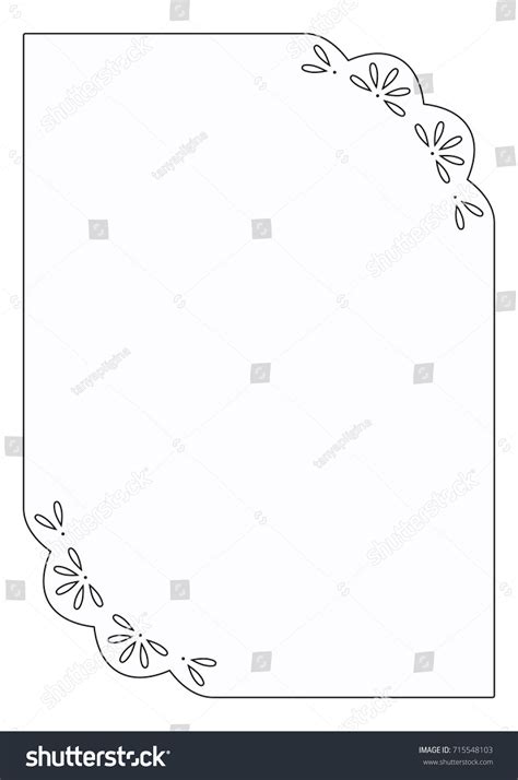 Rectangular Frame Floral Motifs Outline Black Stock Illustration 715548103 Shutterstock