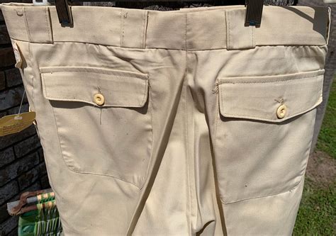 John Weitz Glenn Oaks 70s Boot Cut Lazy Tan Polyester Pants Zodiacs Vintage Clothing