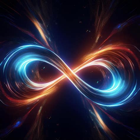 Neon Symbol For Infinity In Space Dark Space Background Space To Infinity Premium Ai Generated