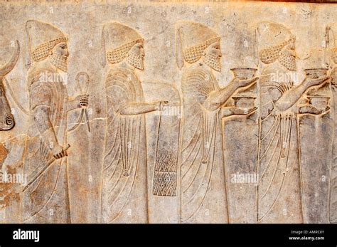 Bas Relief At The Apadana Depicting Delegations Bringing Ts At