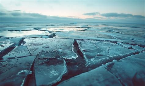 Cracked Ice Surface Background Premium Ai Generated Image