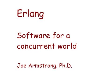 Joe Armstrong Erlang