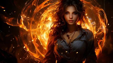 Premium Ai Image Powerful Sorceress Conjuring A Swirling Vortex