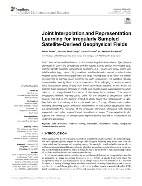 Pdf Joint Interpolation And Representation Learning For Irregularly