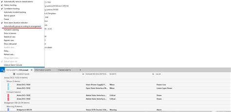 can you sort the columns of the alarm console on multiple levels