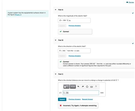 Solved Part Aa Given System Has The Equipotential Surfaces
