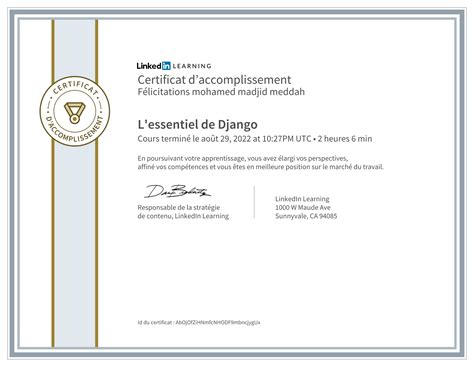 Mohamed Meddah On Linkedin Certificate Of Completion