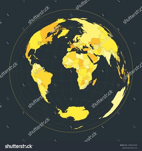 World Map Lambert Azimuthal Equalarea Projection เวกเตอร์สต็อก ปลอดค่าลิขสิทธิ์ 2148135195
