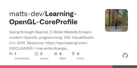 Github Matts Dev Learning Opengl Coreprofile Going Through Opengl E Book Website To Learn