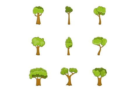 Tree Branch With Green Leaves Icons Set Graphic By Ylivdesign Creative Fabrica