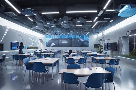 Premium Photo Blockchain Credentials Securing Academic Achievements In Futuristic Classrooms