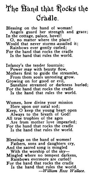 The Hand That Rocks The Cradle Poem Wikipedia