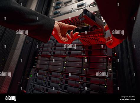 Replacing Failed Hard Drive In Storage System In Data Center Stock Photo Alamy