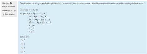 solved consider the following maximization problem and