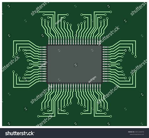 Electronic Circuit Chip On Board Computer Stock Vector Royalty Free 1651244470 Shutterstock