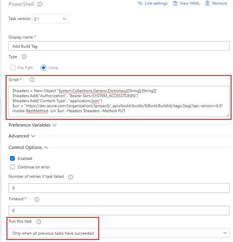 azure devops how to automatically create a build pipeline tag not a