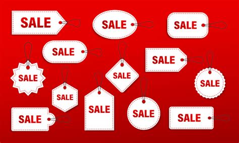 판매 태그 및 레이블 템플릿 쇼핑 라벨 의 집합입니다 종이에 공백 할인 및 가격 태그 특별 제공 빈티지 벡터 그림입니다 가격에 대한 스톡 벡터 아트 및 기타 이미지 Istock