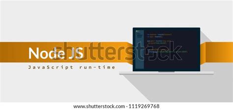 Node Js Javascript Run Time Programming Language Stock Vector Royalty