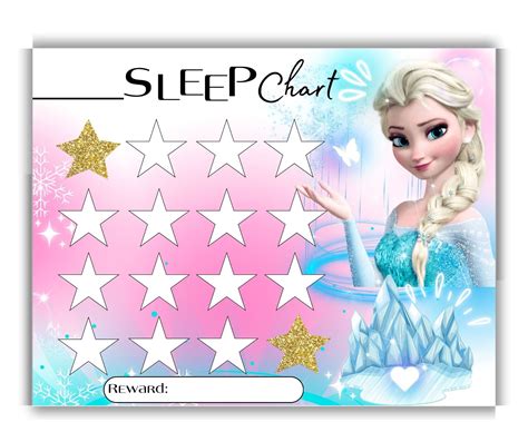 Elsa Sleeping Chart Frozen Sleeping Chart Printable Sleep Reward Chart