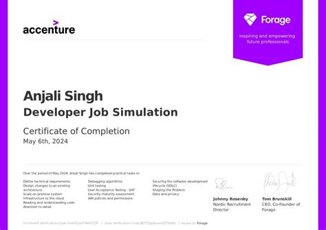 Anjali Singh On Linkedin Accenture Developer Forage Certifiaction