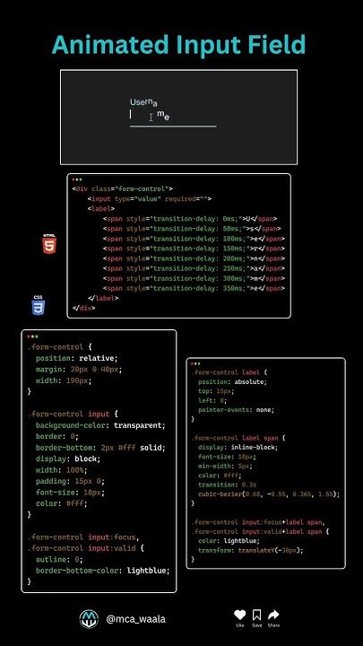Elegant Animated Input Field Using Pure Html And Css Webdesign Inputbox Youtube