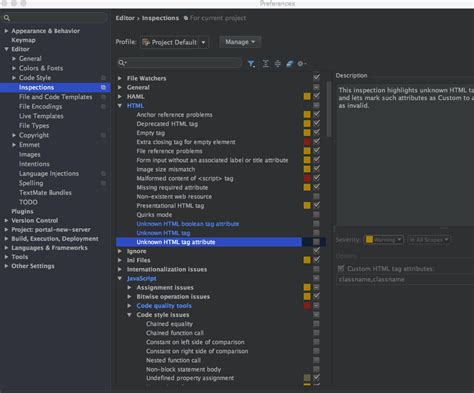 Javascript Webstorm Phpstorm Warning For React Attributes In Jsx Like