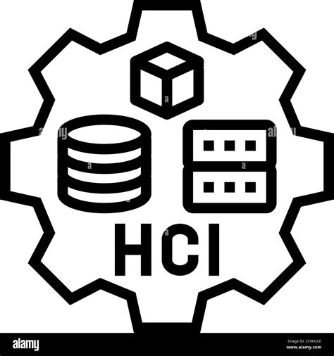 Hyper Converged Infrastructure Line Icon Vector Illustration Stock