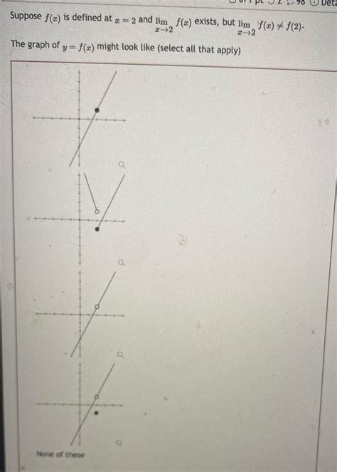 [answered] Suppose F Is Defined At X 2 And Lim F A Exists But Lim F X F
