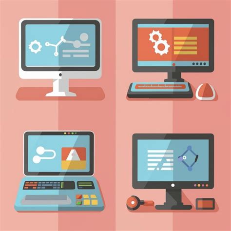 Premium Vector Different Type Of Computer Illustration Set