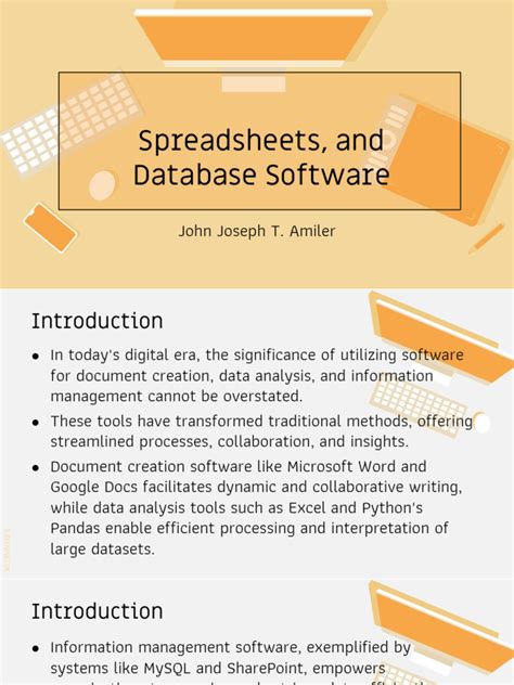 F Using Word Processing Spreadsheets And Database Software Pdf Spreadsheet Databases