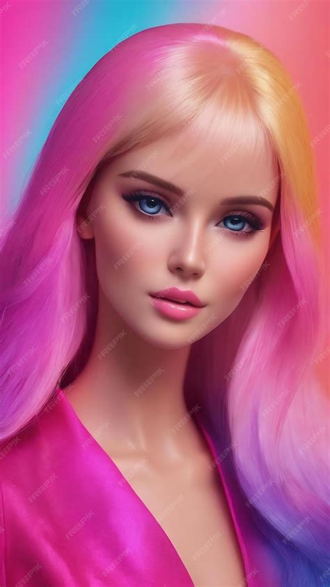 Premium Ai Image Gradient Background Color Barbie Color