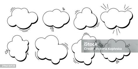 손으로 그린 말풍선 세트입니다 흑백 채팅 음성 또는 대화 벡터 일러스트 레이 션 0명에 대한 스톡 벡터 아트 및 기타 이미지 0명 구름 귀여운 Istock