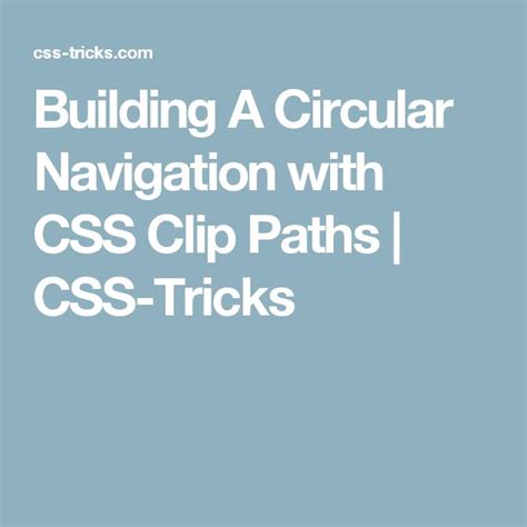 Building A Circular Navigation With Css Clip Paths Css Tricks Css Circular Navigation