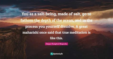 You As A Salt Being Made Of Salt Go To Fathom The Depth Of The Ocean