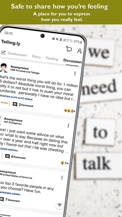 Android 용 Tellingly Social Secret Confessions And Stories 다운로드