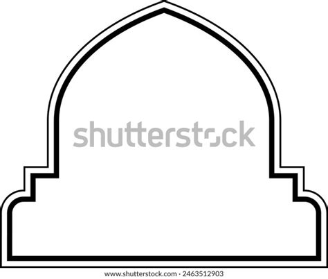 Islamic Dome Design Double Lines Outline Stock Vector Royalty Free 2463512903 Shutterstock