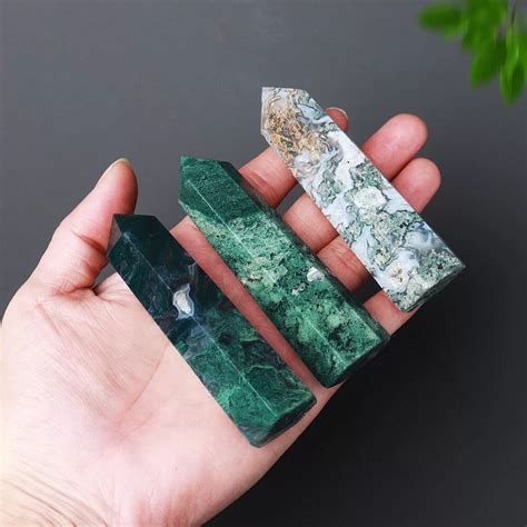 Moss Agate Tower Moss Agate Point • The Green Crystal