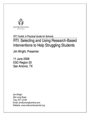 Fillable Online RTI Selecting And Using ResearchBased Fax Email Print PdfFiller