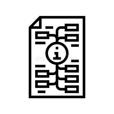 Information Mapping Technical Writer Line Icon Vector Illustration